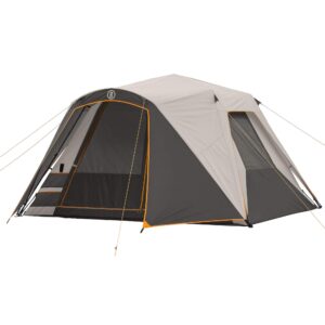 bushnell instant tent | 6 person / 9 person / 12 person instant tents cabin design perfect for 3 season family camping essentials, hunting, and fishing with fast setup (6 person)