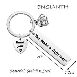 ENSIANTH Secretary Keychain You Make a Different Keychain Thank you Secretary gift Legal Secretary gift (Secretary Key)