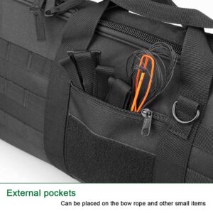 KRATARC Archery Takedown Recurve Soft Bow Case Tactical Bow Holder Bag with Shoulder Strap (Black- 1)