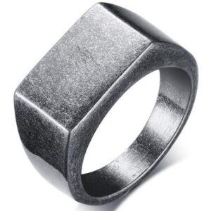 jude jewelers retro vintage style stainless steel signet ring (grey, 13)