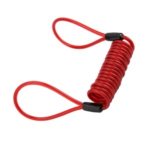 pvc anti theft motorcycle disc brake lock reminder coil cable warning rope red