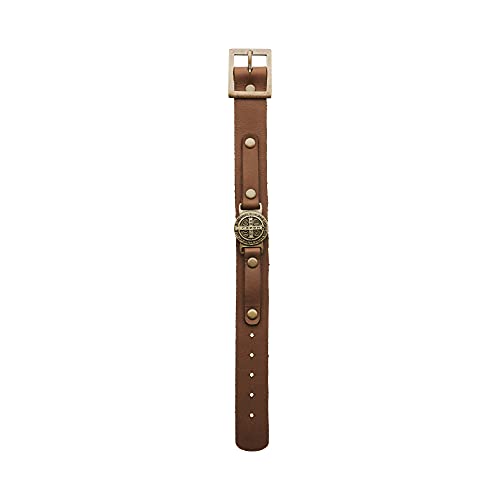 Intercession St Benedict Genuine Leather Protection Bracelet - Made in Brazil (Large - Brown)