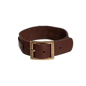 Intercession St Benedict Genuine Leather Protection Bracelet - Made in Brazil (Large - Brown)