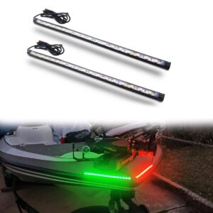 boaton marine boat navigation lights, night fishing no drilling install bow lights running for pontoon bass jon jet ski kayak