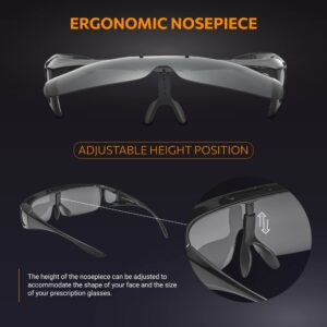 LEICO FASHION Polarized Sunglasses Fit Over Prescription Glasses for Men Women Flip Up Shield Wrap Around UV400 Driving Fishing Sports Shades