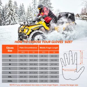 Heated Gloves for Men Women Heated Motorcycle Glove Electric Waterproof Heating Gloves Touchscreen Warming Rechargeable Battery Hand Warmers w/ 12V Motorcycle Cable for Outdoor Work Motorcycling Bike