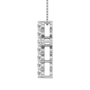 FINEROCK Diamond Cross Pendant Necklace in 10K White Gold (0.17 cttw) (Silver Chain Included)