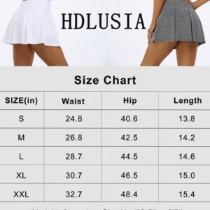 HDLUSIA Women's Active Skort Athletic Stretchy Pleated Tennis Skirt for Running Golf Workout White