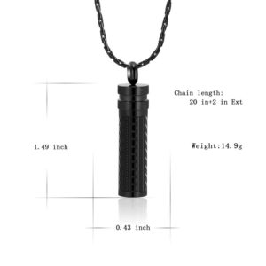 constantlife Cremation Jewelry for Ashes Openable Pill Case Urn Necklace Keepsake Perfume Memorial Pendant Locket Charm Accessories (Black)