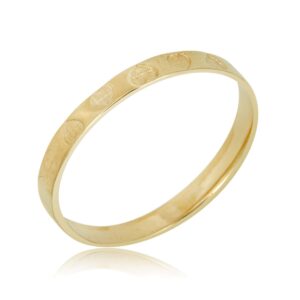 avora 10k yellow gold faceted hearts stackable ring - size 3.5