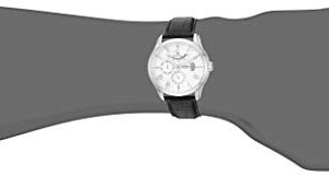 Bulova Men's Classic 6 Hand Power Reserve Leather Strap Watch, White dial with Black Strap