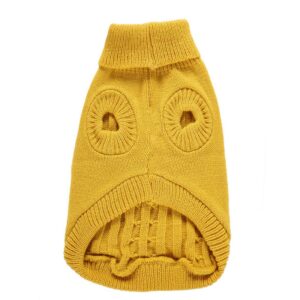 Small Dog Sweater, Warm Pet Sweater, Cute Knitted Classic Dog Sweaters for Small Dogs Girls Boys, Dog Sweatshirt Cat Sweater Clothes Coat Apparel for Small Dog Puppy Kitten Cat (Large, Yellow)