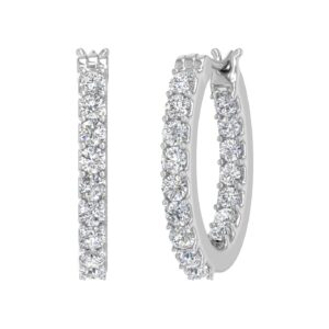 1 carat prong set diamond inside-out hoop earrings in 10k yellow gold