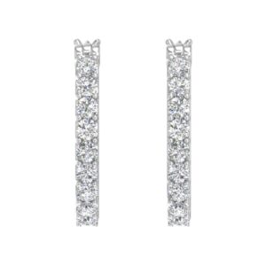 1 Carat Prong Set Diamond Inside-out Hoop Earrings in 10k Yellow Gold