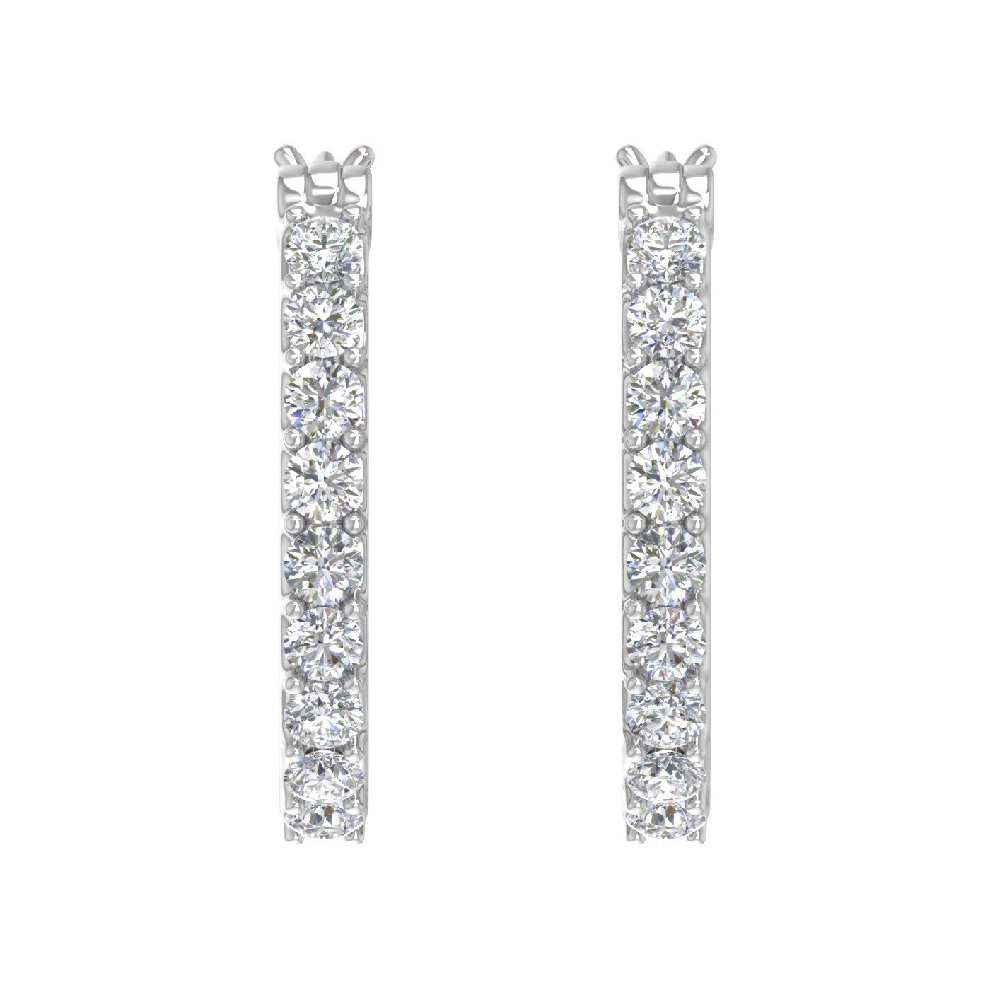 1 Carat Prong Set Diamond Inside-out Hoop Earrings in 10k Yellow Gold