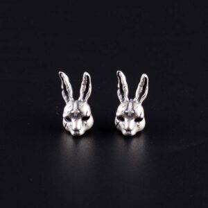 Carol&Allen 925 Sterling Silver Stud Earrings Punk Retro Novelty (Rabbit)