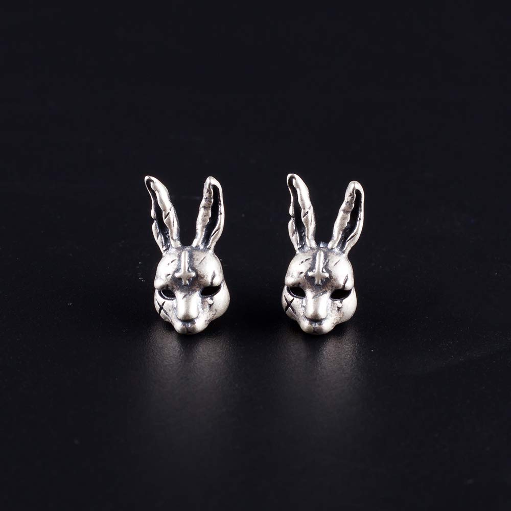 Carol&Allen 925 Sterling Silver Stud Earrings Punk Retro Novelty (Rabbit)