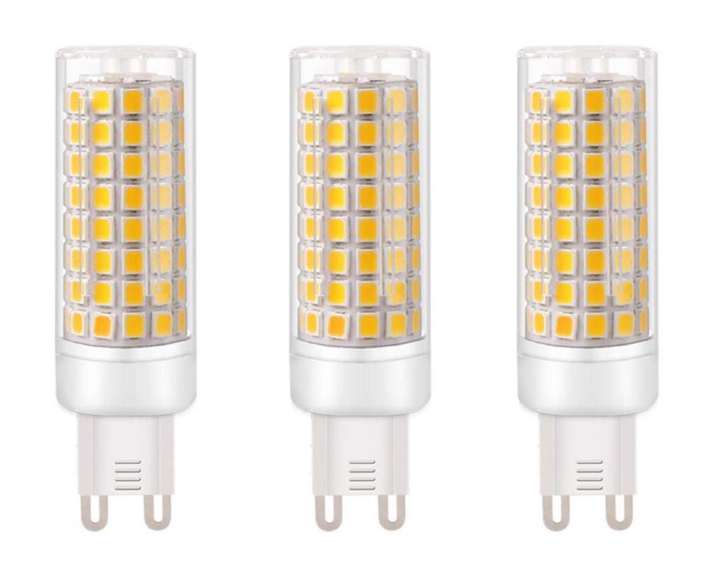 G9 LED Light Bulbs G9 Bi-Pin Base 9W (Equivalent to 100W Halogen Replacement) Warm White 3000K LED Corn Light for Home Living Room Bedroom Chandelier,102 LED 2835 SMD,Pack of 3