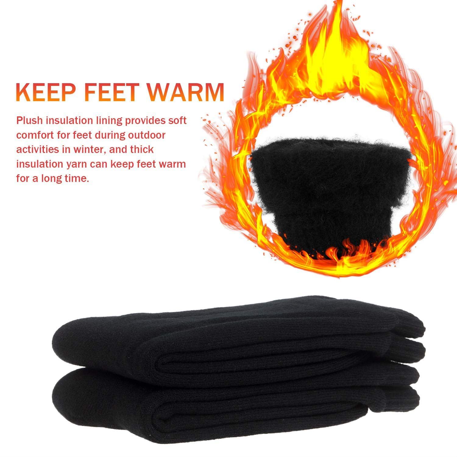 Thermal Socks for Men Thick Insulated Heated Socks Winter Warm Socks for Cold Weather, A-Black(4 Pairs)