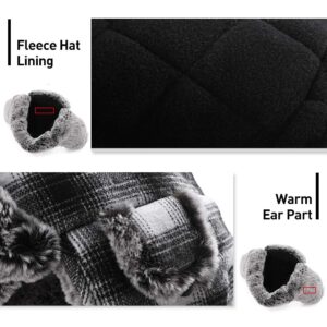 Jeff & Aimy Winter Red Buffalo Plaid Trapper Hat for Men Women Lumberjack Faux Fur Hunting Ear Flap Windproof Ushanka Russian Snow Ski 55-58CM