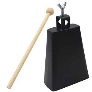 cow bell,6inch metal cow bell noisemaker with stick for percussion musical instruments percussion supplies