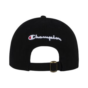 Champion Unisex Adult Ameritage Dad Adjustable Baseball Cap, Black, One Size US