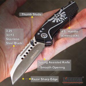 KCCEDGE BEST CUTLERY SOURCE EDC Pocket Knife Camping Accessories Hunting Knife Razor Sharp Edge Folding Knife for Camping Gear Survival Kit Tactical Knife 56003 (Black)