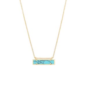 sofybja adjustable turquoise howlite bar 18k gold chain bohemian necklace for women horizontal bar delicate gemstone pendant minimalist boho jewelry