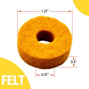 Stage Rocker Orange Wool Cymbal Felts, 12pcs – pack, Cymbal Replacement Accessories, Premium Felts, SRFTOG-12