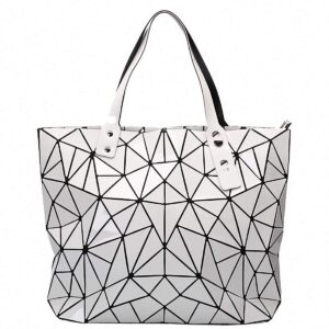 geometric lattice top-handle handbag for women matte tote purse handbags geometry shoulder bag