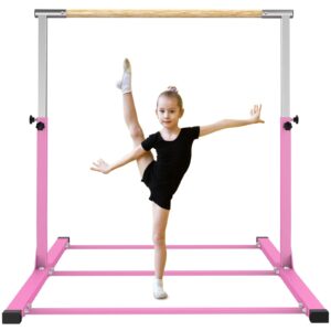 shiwei gymnastics training bar- height adjustable 3' to 5' horizontal kip bar for kids