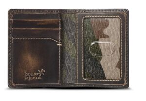 house of jack co. slim card wallet | bifold credit card wallet for men | full grain cowhide | minimalist front pocket wallet | mens card holder | travel wallet