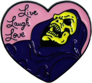 live, laugh, love - skeleton - enamel pin