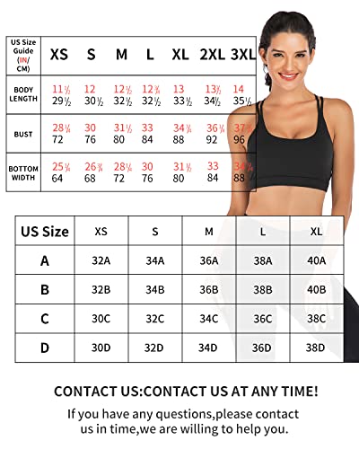 RUNNING GIRL Strappy Sports Bra for Women, Sexy Crisscross Back Medium Support Yoga Bra with Removable Cups(WX2354 Black,S)