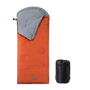 pacific pass 30f synthetic sleeping bag with compression stuff sack - adult size - orange