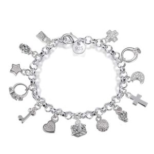 aeora s925 silver thirteen hanging pieces bracelet for women gift bracelets & bangles jewelry