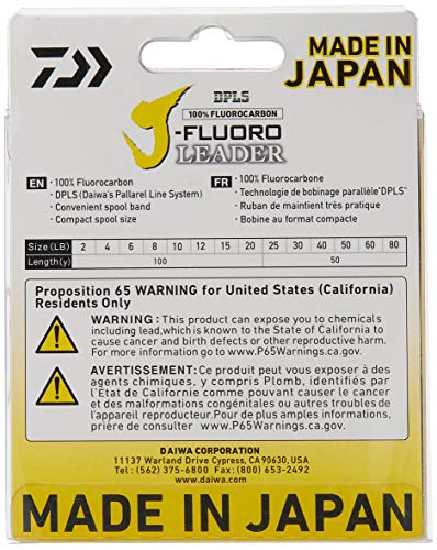 Daiwa J-Fluoro Fluorocarbon Leader - 60 Pound - 50 Yards, Multi, One Size