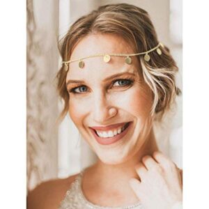 Campsis Head Chain Gold Headpiece Festival Hair Accessories Jewelry for Women