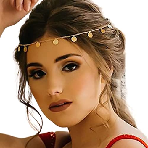 Campsis Head Chain Gold Headpiece Festival Hair Accessories Jewelry for Women