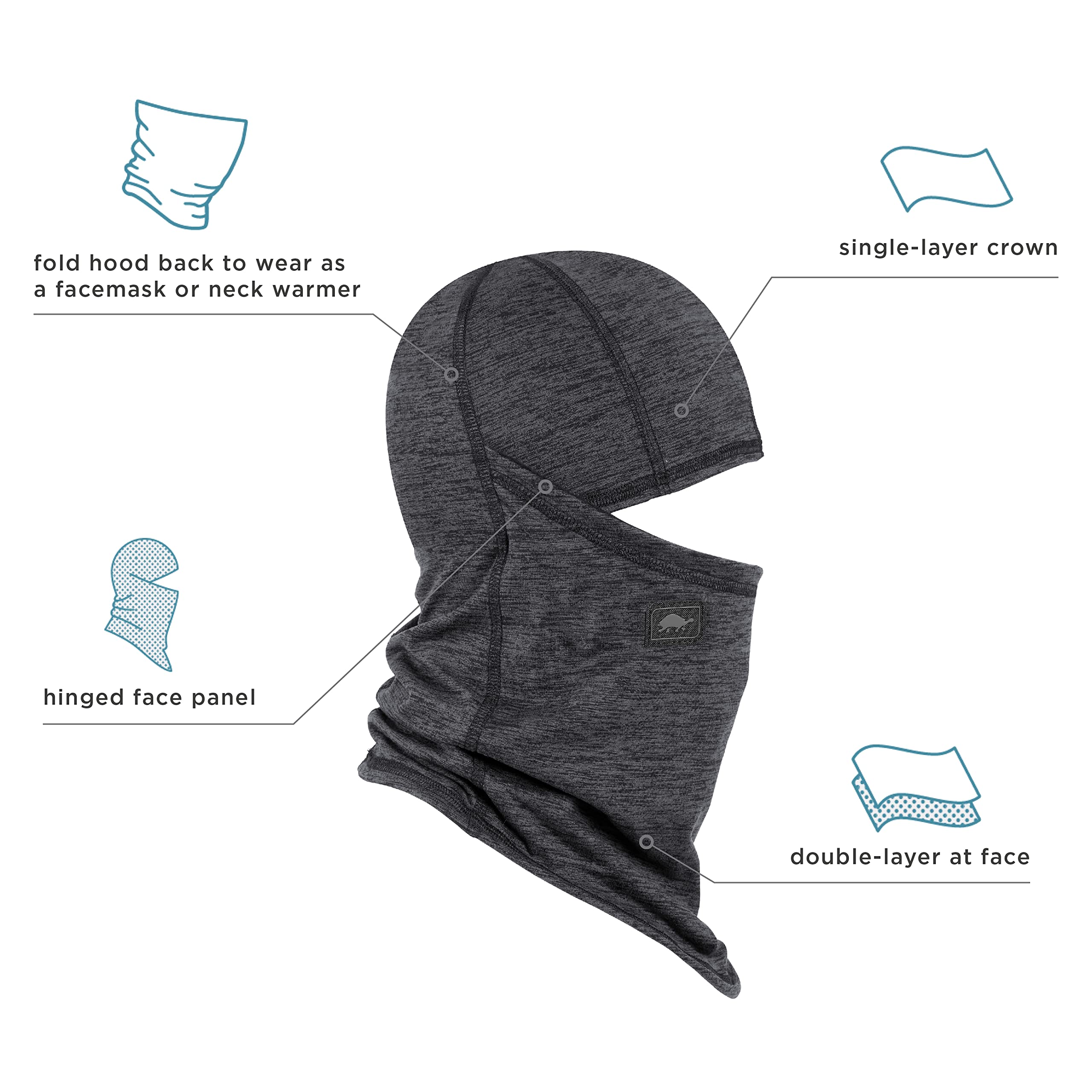 Turtle Fur Stria Quantum Balaclava Face Mask Hood Neck Warmer, Eclipse