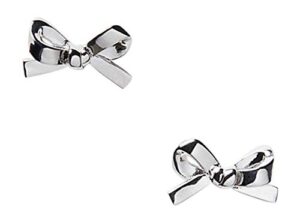 kate spade new york skinny mini bow studs silver earrings