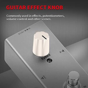 DAIERTEK Guitar Effect Knob 1/4 Potentiometer Knob Plastic Volume Control 1900 Davies Style 6.35MM Knob Metal Insert with Set Screw for Guitar Pedal Effect Cream -10Pcs