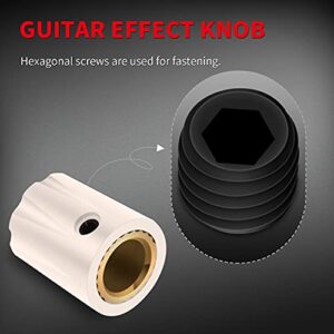 DAIERTEK Guitar Effect Knob 1/4 Potentiometer Knob Plastic Volume Control 1900 Davies Style 6.35MM Knob Metal Insert with Set Screw for Guitar Pedal Effect Cream -10Pcs