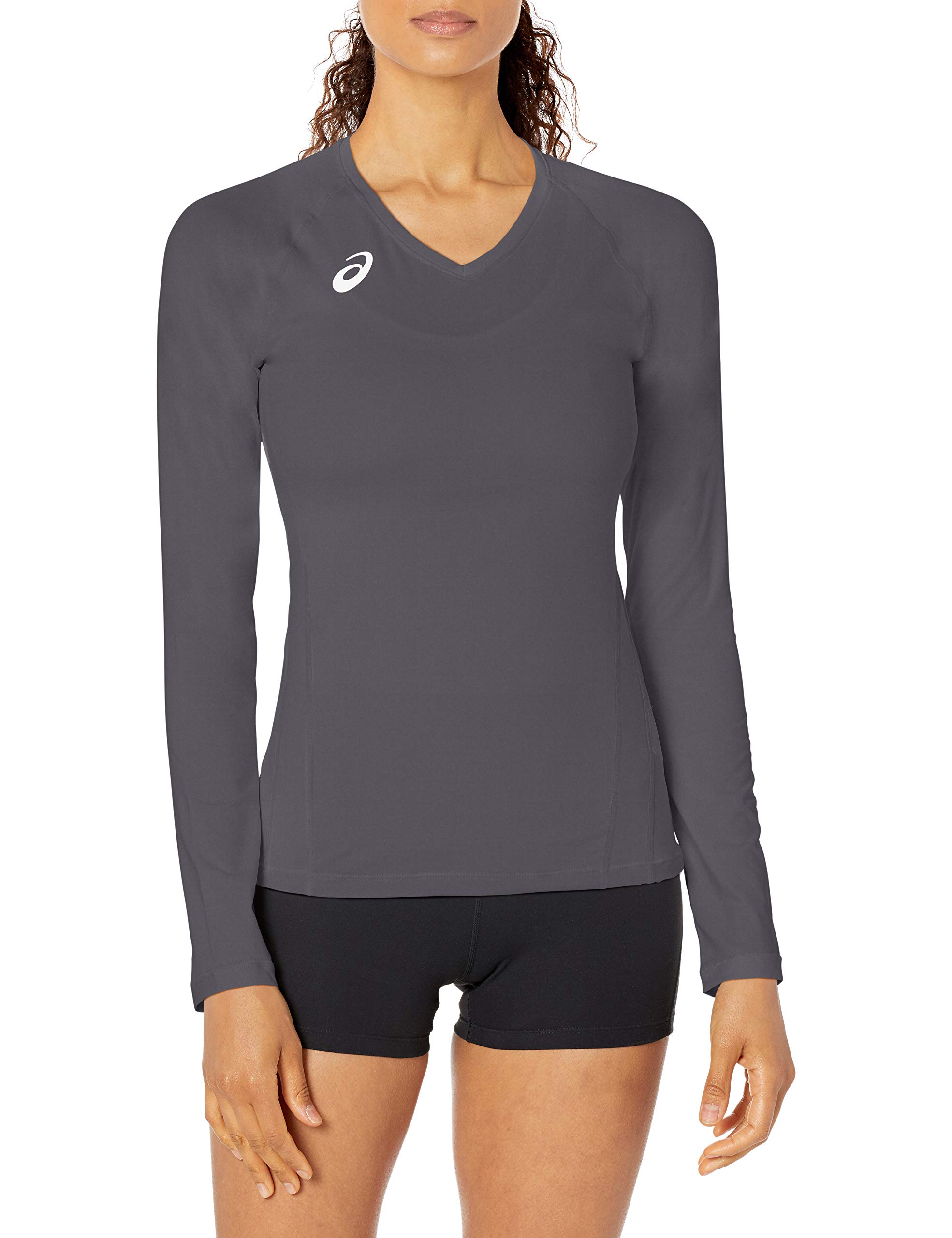 ASICS Spin Serve Volleyball Jersey Long Sleeve, Team Steel Grey, x Large