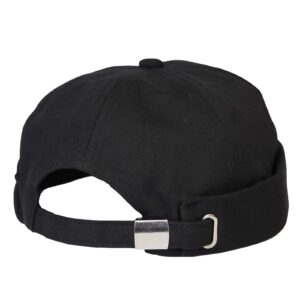 WITHMOONS Watch Cap Beanie Cotton Docker Brimless Harbour Hat VZ50060 (Black)