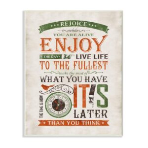 stupell industries now is the time inspirational word, design by artist ester kay art, 10 x 0.5 x 15, wall plaque