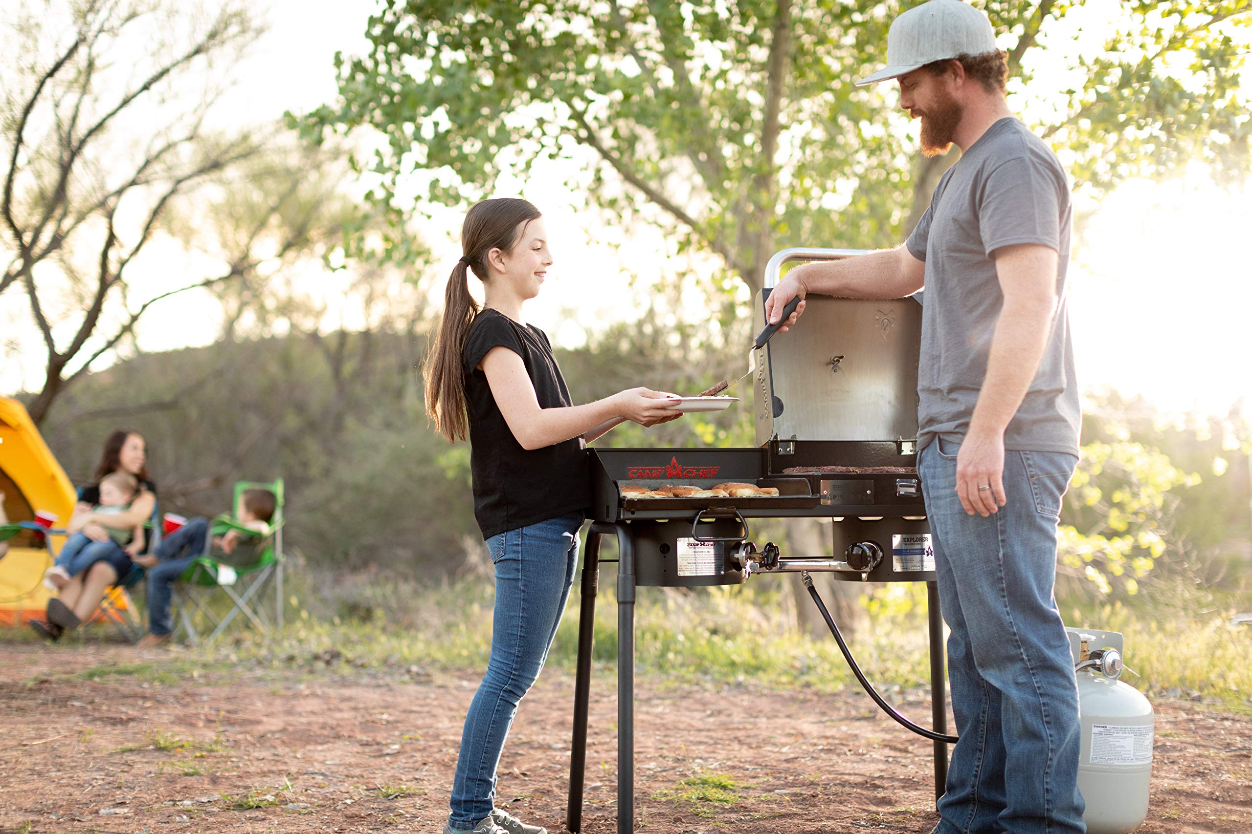 Camp Chef Tailgater Combo - Includes Explorer Two-Burner Camp Stove, Professional Grill Box & Professional Flat Top Griddle - Perfect for Tailgating, Camping & More