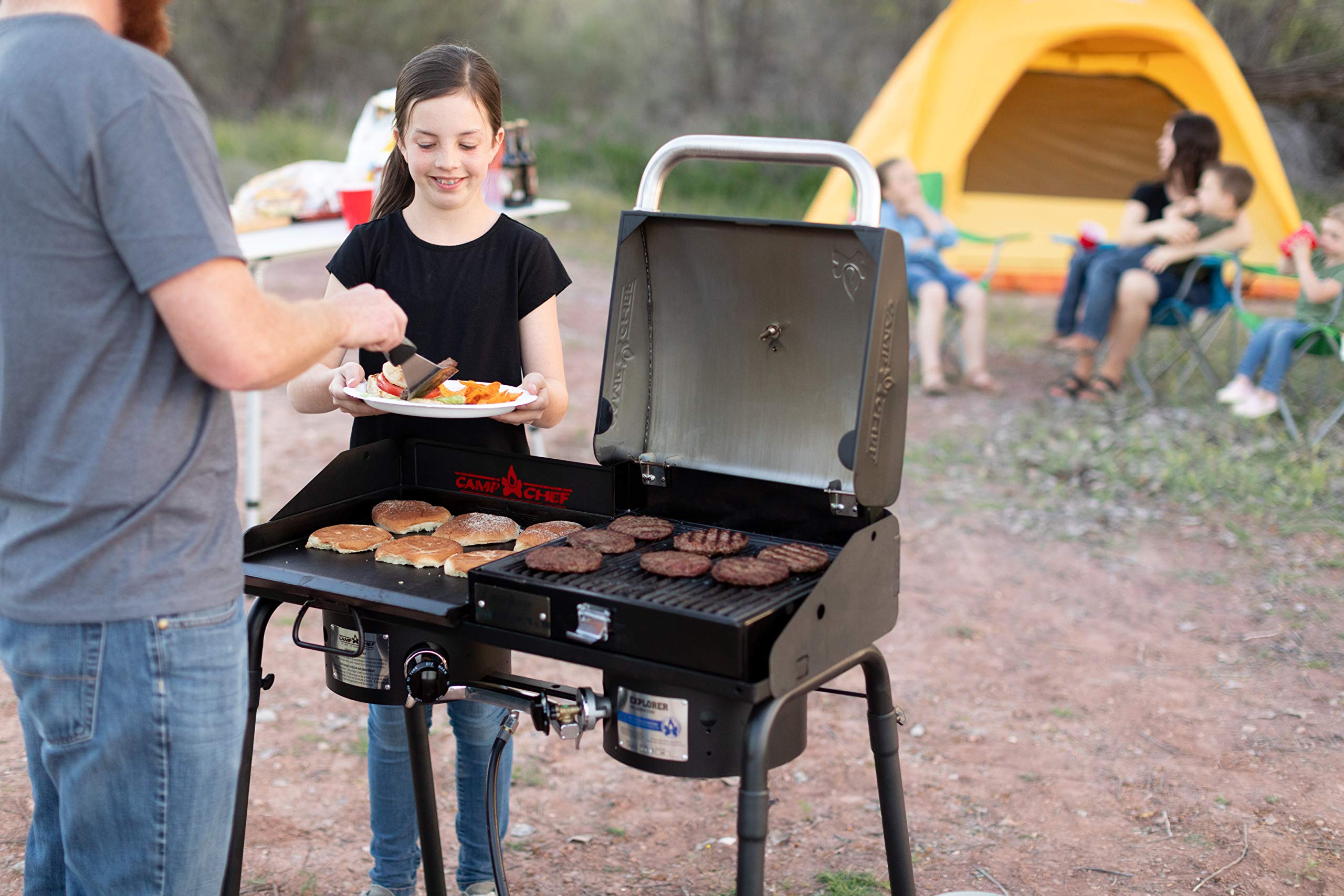 Camp Chef Tailgater Combo - Includes Explorer Two-Burner Camp Stove, Professional Grill Box & Professional Flat Top Griddle - Perfect for Tailgating, Camping & More