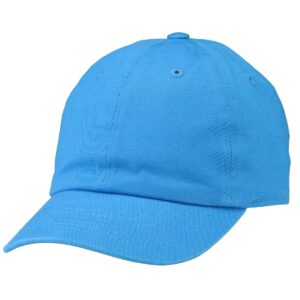 kids boy girl baseball cap hat washed low profile 100% cotton soft lightweight adjustable size (6-9 years, turquoise)