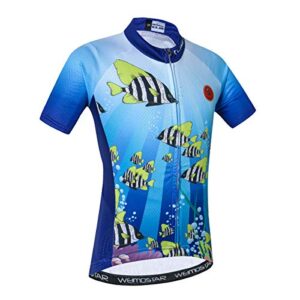 kid children boys' girls' short sleeve cycling jersey for youth